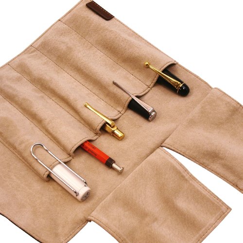 Pilot Pensemble Roll Pen Case 5 Pocket Cowhide Dark Brown