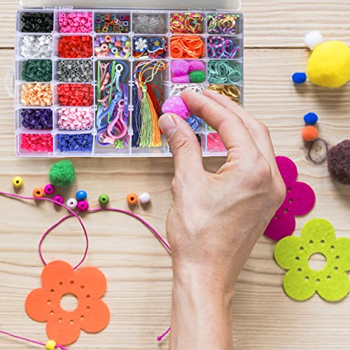 PANTRY X 36 Grids pack of 2 sets plastic organizer box with dividers for Bead organizer, Fishing tackles, Jewelry, Craft organizers and storage with adjustable dividers