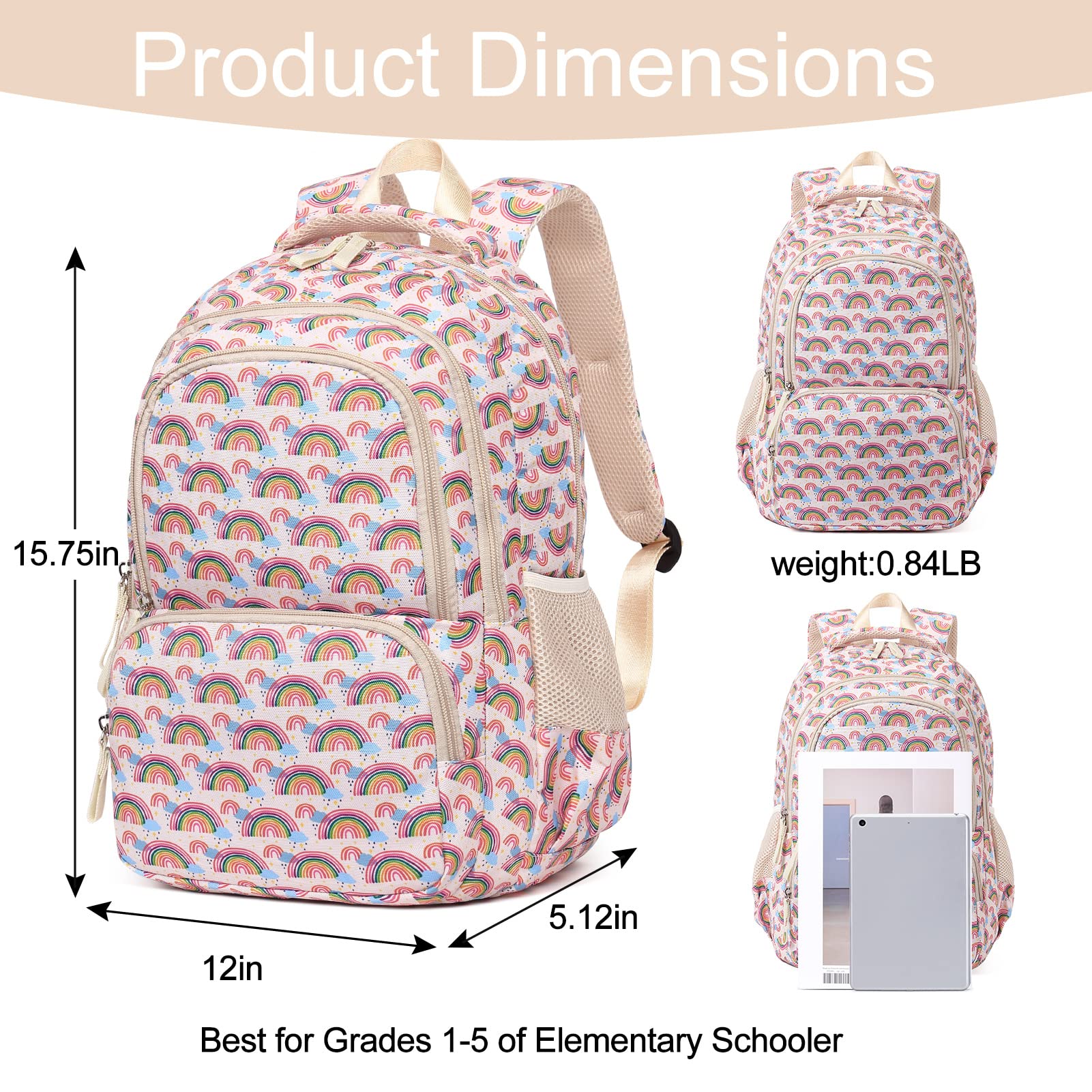 CLUCI Womens Laptop Backpack Leather Bundles with Kid's Backpack for School Boys&Girls
