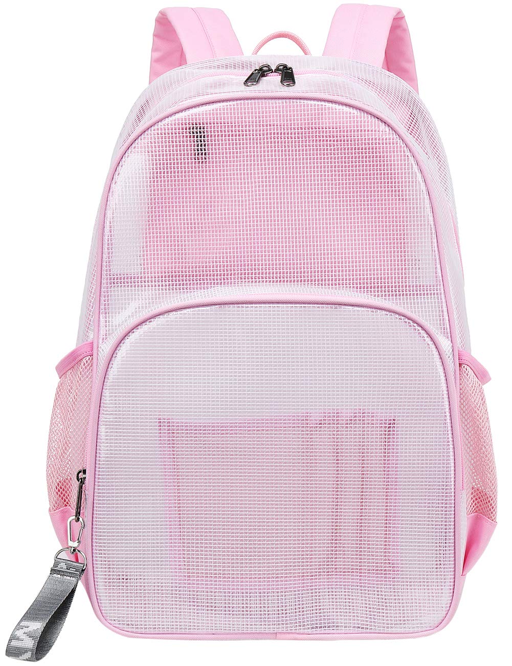 mygreen Clear Transparent PVC School Backpack, Heavy Duty Clear Backpack for Work, Security, Sporting Events (Pink, Large)
