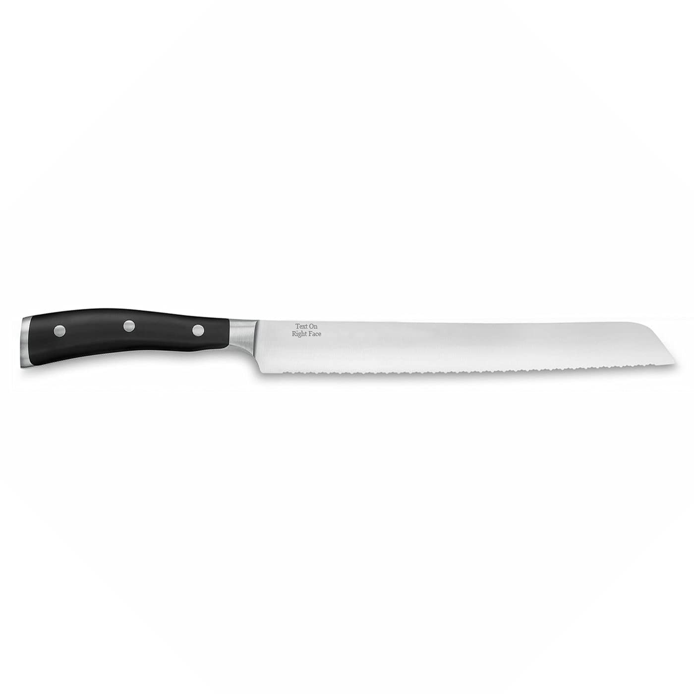 Wüsthof Classic IKON 9" Double Serrated Bread Knife, Black, Custom Engraved, Personalized
