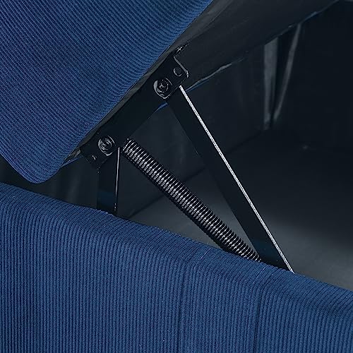 Kxrtuw 7 Seat Modular Sectional Sofa, Convertible Sleeper Sofa Bed with Storage Seat,L-Shape U-Shape Corduroy Velvet Couch for Living Room(Dark Blue)