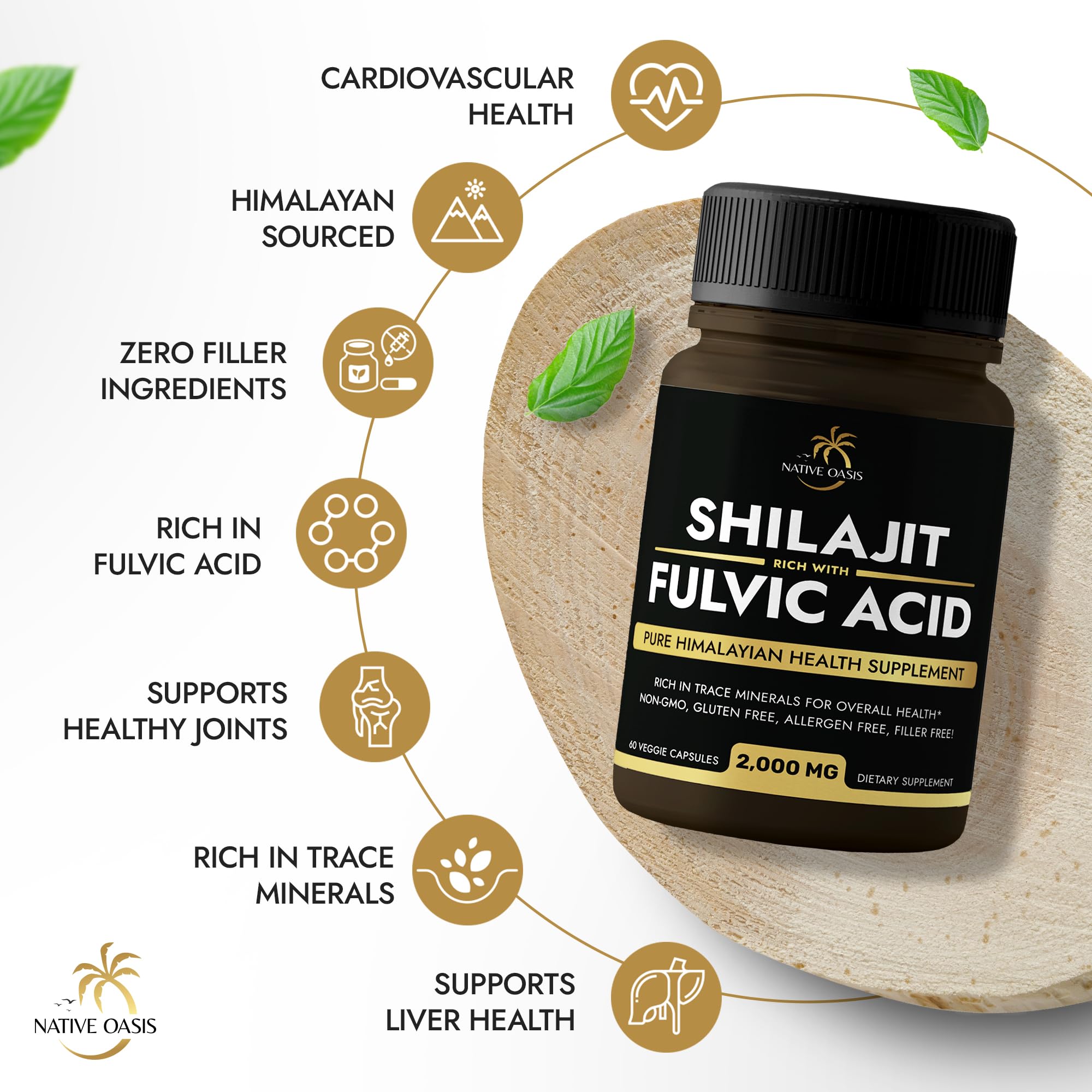 (2 Bottles) Shilajit Supplement for Men & Women | Shilajit Pure Himalayan Organic (2,000 mg) Natural Shilajit Capsules | Fulvic Acid Supplement | Rich with Trace Minerals | 120 Count.