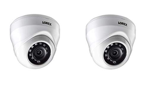 Lorex LAE221 Indoor/Outdoor 1080p HD Analog MPX Security Dome Camera, 3.6mm, 130ft IR Night Vision, Works with Lorex MPX DVR, Camera Only, White,2PK (M.) (Renewed)