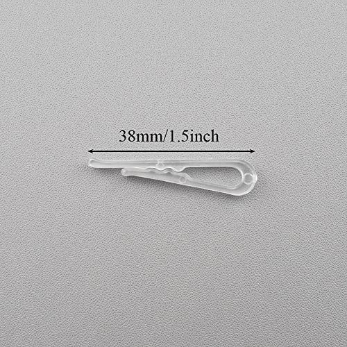 Hao Pro 38mm Length Clear Plastic Alligator Clip Easy Storage Securely Clip Prevent Damage Fabric Flexible Material U Shape Transparent Garment Clips 170 Pieces for Folding Ties Socks Pants Shirts