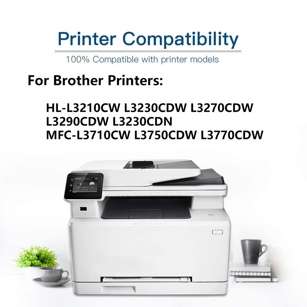 Kolasels (with Chip) 2-Pack (Black) Compatible HL-L3210CW L3230CDW L3270CDW Laser Printer Toner Cartridge (High Capacity) Replacement for TN227 TN-227 (TN-227BK) Printer Toner Cartridge