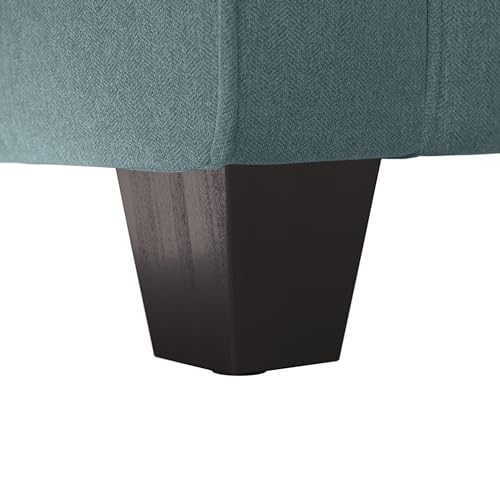 Bush Furniture Stockton U Shaped Sectional Couch, 113W, Turkish Blue Herringbone