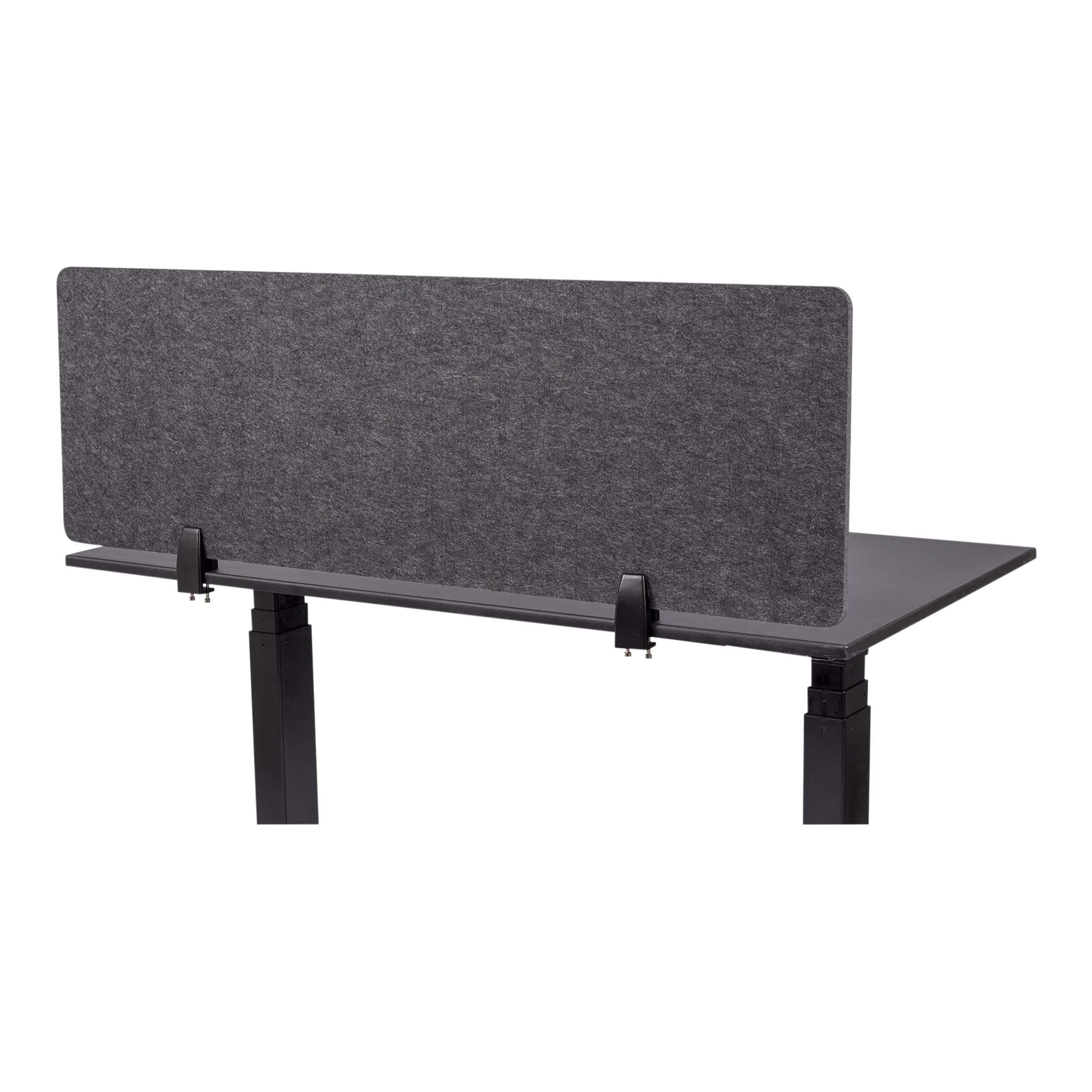 Stand Up Desk Store ReFocus Raw Clamp-On Acoustic Desk Divider Mounted Privacy Panel to Reduce Noise and Visual Distractions (Anthracite Gray, 47.25" x 16")