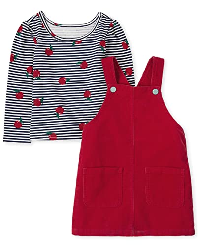 The Children's Place Baby Toddler Girls Floral Skirtall 2-Piece Set 2-Pack, Ruby, 4T