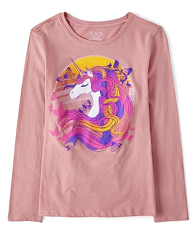 The Children's Place,Long Sleeve Animal Graphic T-Shirt,Tuscan Glow,Medium (7/8)