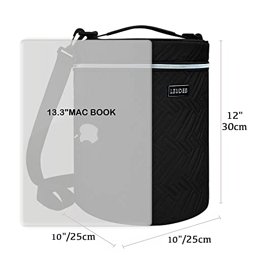 Yarn Bag,Leudes Crochet Tote Knitting Bag Water Resistant Yarn Storage Organizer Holder Case for Crochet Hooks Needles Knitting Kit for Beginners (Black)