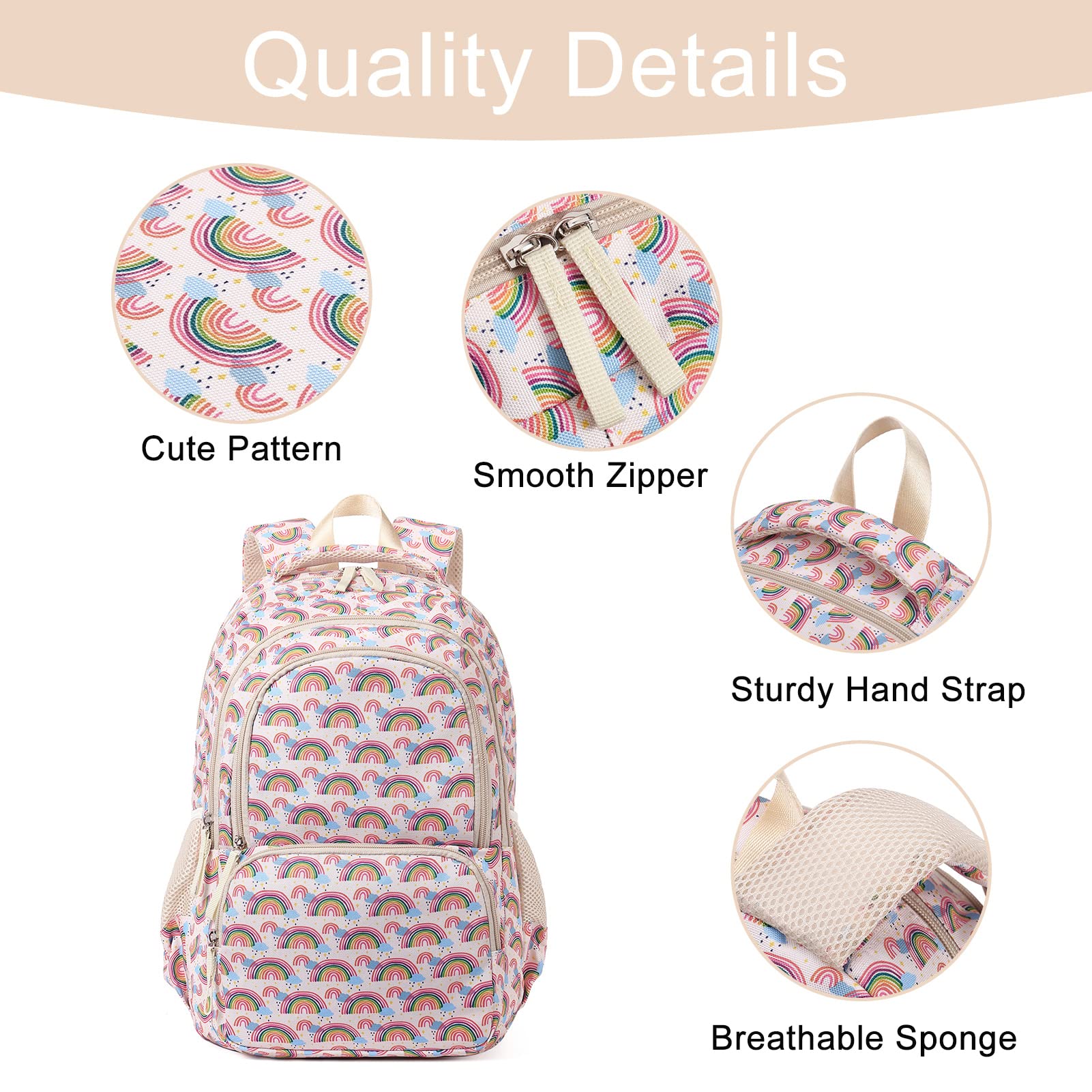 CLUCI Womens Laptop Backpack Leather Bundles with Kid's Backpack for School Boys&Girls