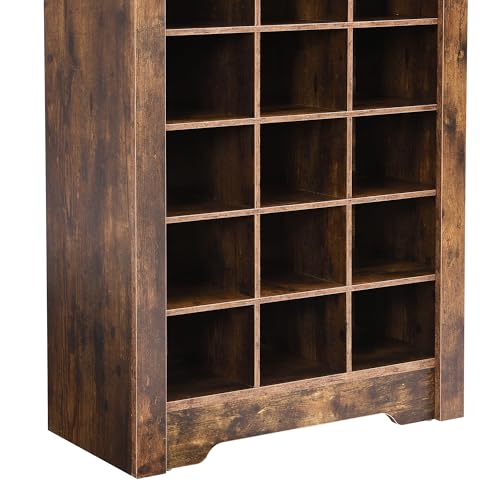 Goohome Stylish Design 30 Shoe Cubby Console, Contemporary Free Standing Tall 10-Tier Shoe Storage Cabinet with Multiple Storage Capacity and Versatile Use for Hallway, Entryway, Space-Saving