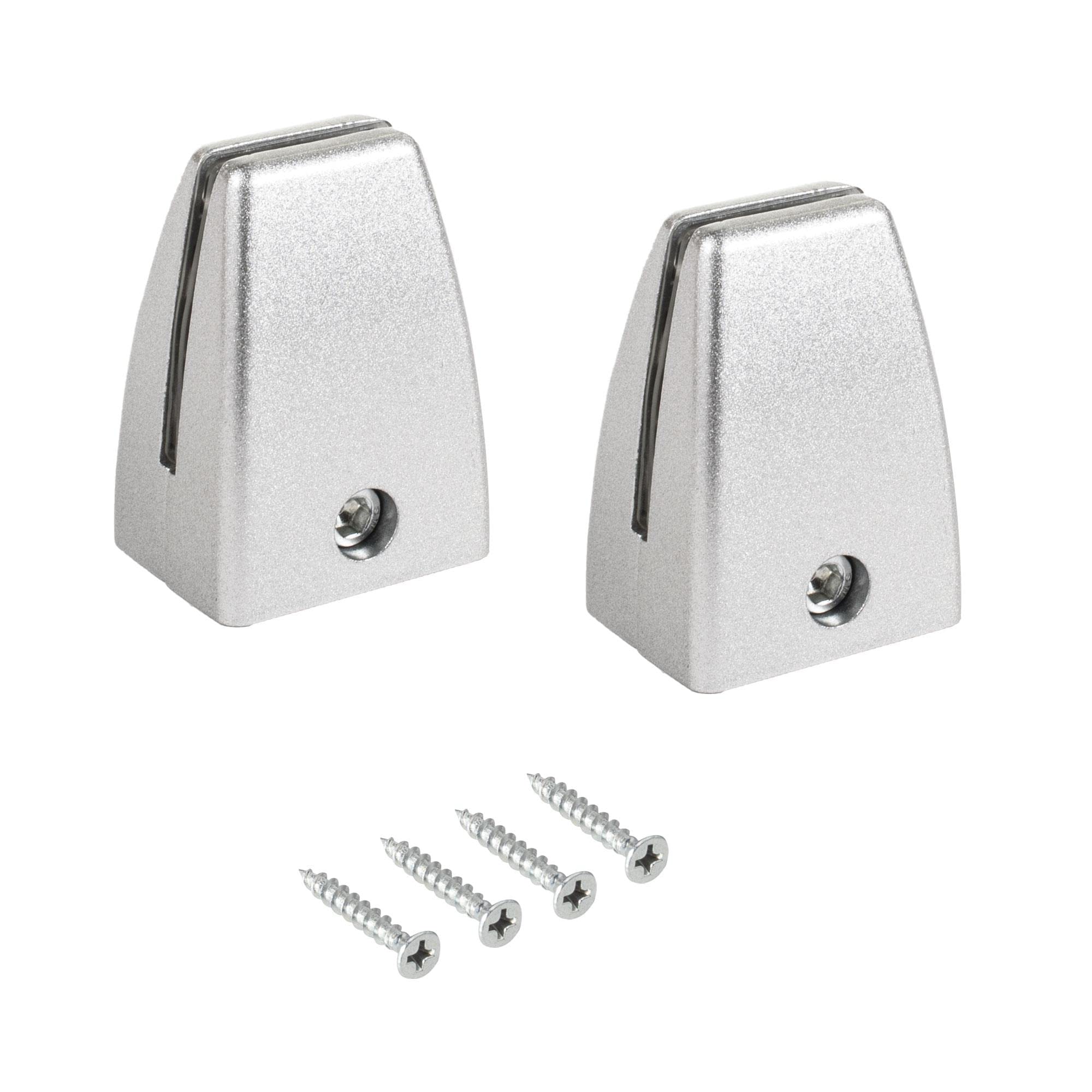 Aluminum Desk Partition Clamp for 1/8" to 1" Thick Panels (Pack of 2)