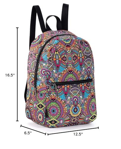 Sakroots Womens Eco-twill Sakroots On The Go Packable Backpack in Eco Twill, Rainbow Wanderlust, One Size US
