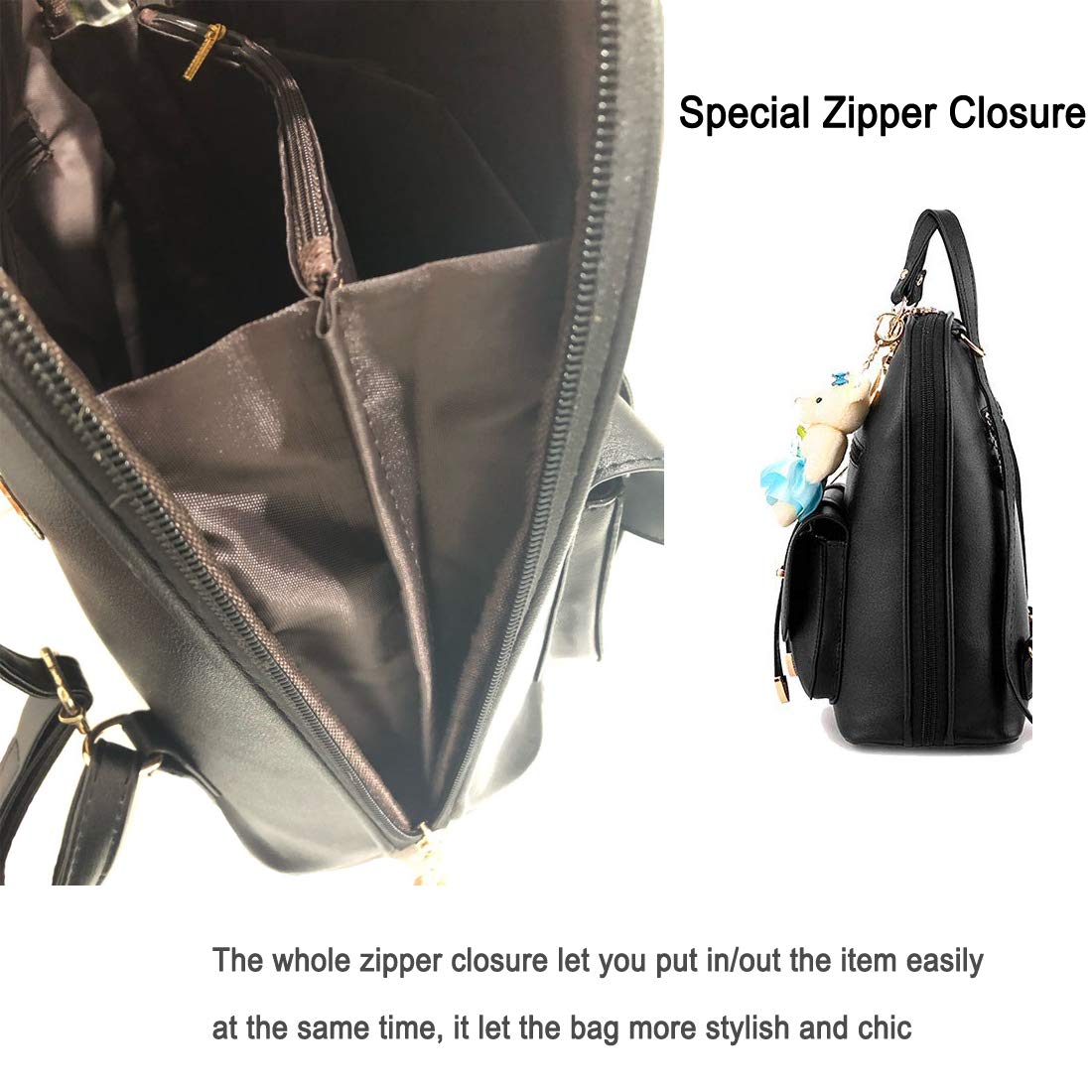 Vegan Leather Purse Backpack Mini Women Fashion Quilted Small Size Shoulder Bag