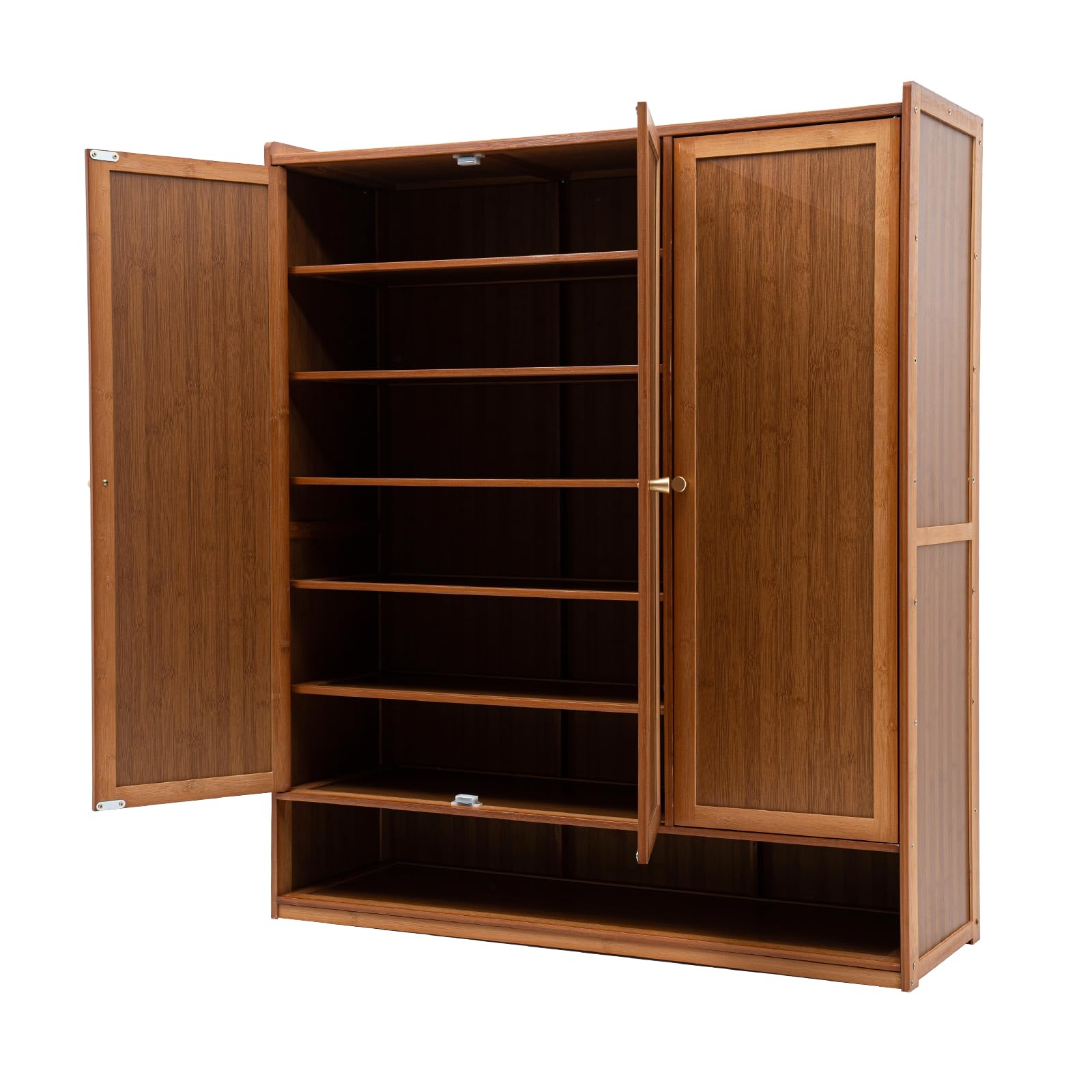 simimasen Shoe Storage Cabinet Shoe Rack 6 Compartments Storage Organizer Rack Shoes Organizer Shoe Floor Shoes Organizer with Shutter Doors for Entrance Hallway Bedroom