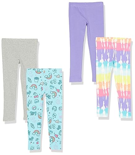 The Children's Place,Leggings 4-Pack,Eight Danielle Rainbow Dye_Simply White | GEM Purple | H/T Smoke | Lg Active Doodle Party_Bay Breeze,XXLarge(16)