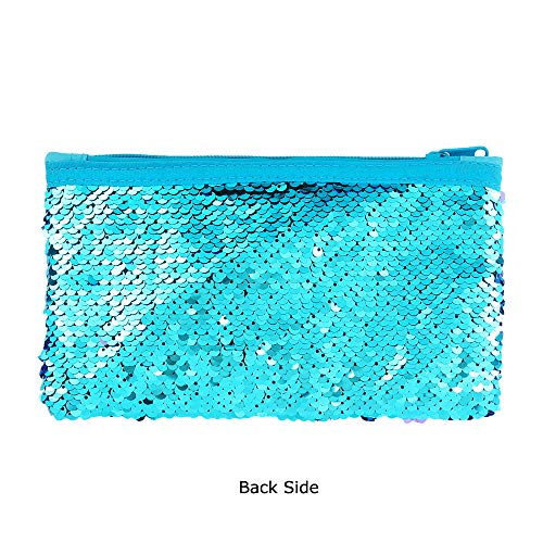 Cute Pencil Case for Girls Kids Mermaid Sequin Pencil Pouch Pen Holder Cosmetic Makeup Organizer Bag Purse for Women
