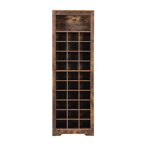 Goohome Stylish Design 30 Shoe Cubby Console, Contemporary Free Standing Tall 10-Tier Shoe Storage Cabinet with Multiple Storage Capacity and Versatile Use for Hallway, Entryway, Space-Saving