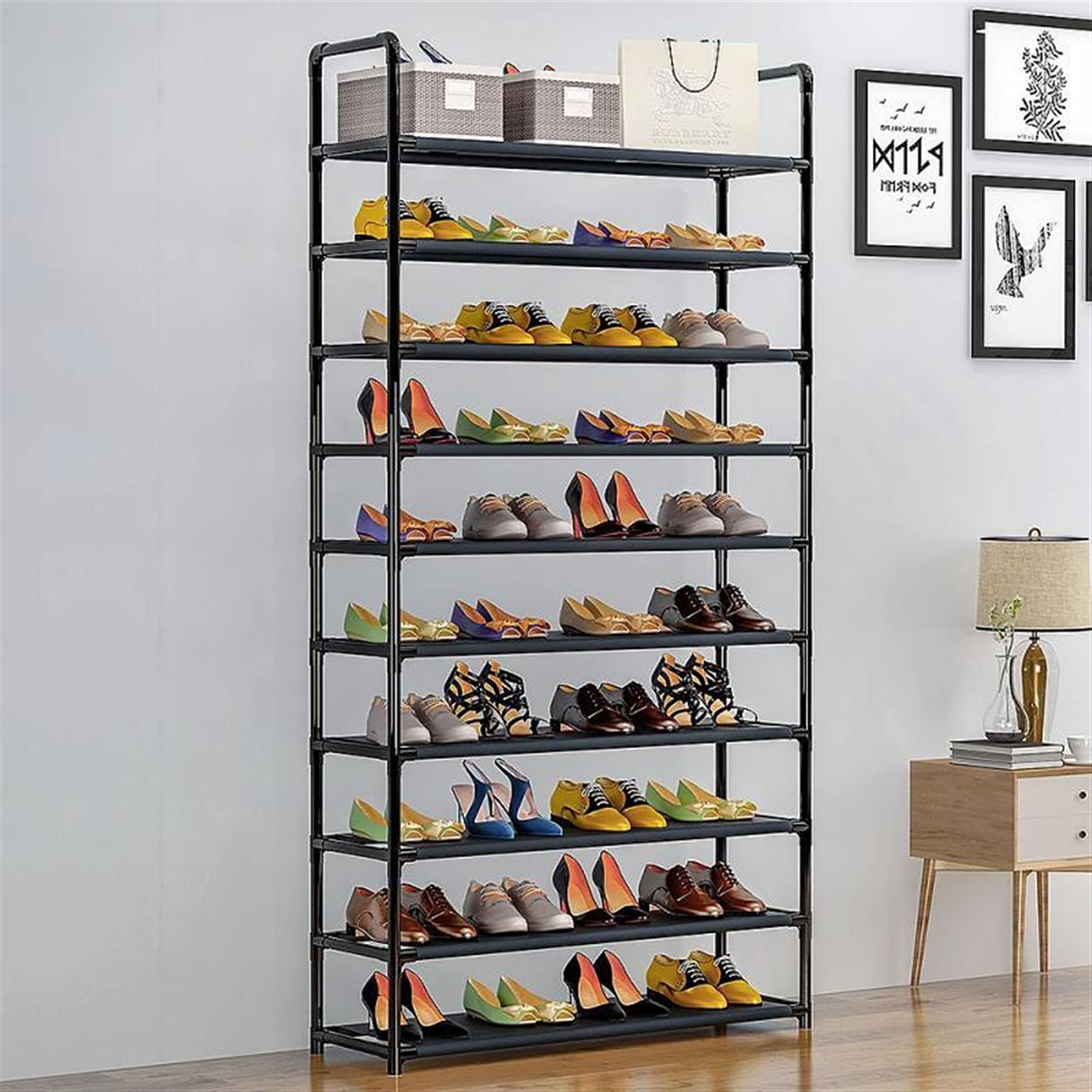 Shoe Rack 10 Tiers Shoe Organizer Shelf Shoe Cabinet Saving Space Entryway Shoe Rack Storage Holder Home Dorm Shoe Rack Shoe Storage Cabinet