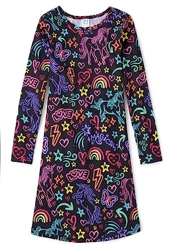 The Children's Place,Long Sleeve Nightgowns,BLACK,Large (10/12)