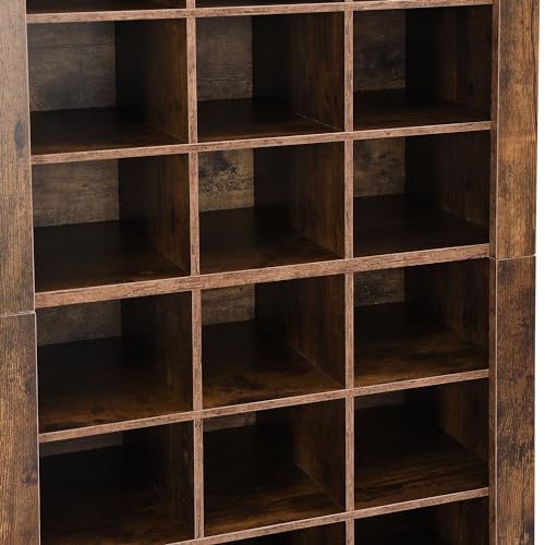 Goohome Stylish Design 30 Shoe Cubby Console, Contemporary Free Standing Tall 10-Tier Shoe Storage Cabinet with Multiple Storage Capacity and Versatile Use for Hallway, Entryway, Space-Saving
