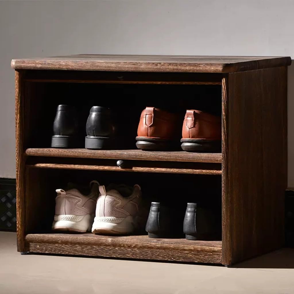 Hoe Rack Cabinet for Entryway Solid Wood Shoe Changing Stool Storage Stool Footstool Low Stool Living Room Storage Wear Shoe Stool Home Porch Shoe Cabinet Shoe Organisers