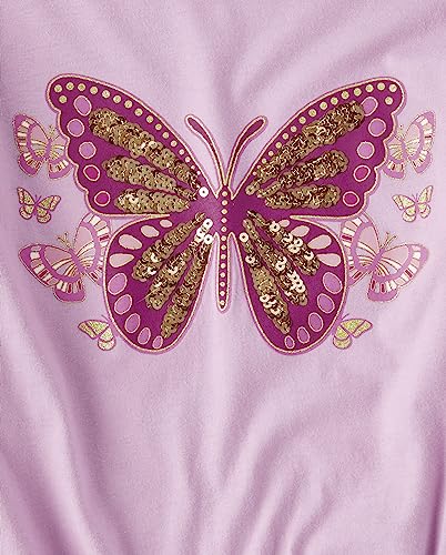 The Children's Place,Long Sleeve Knit Tie Front Top,Lilac DUST,Medium (7/8)