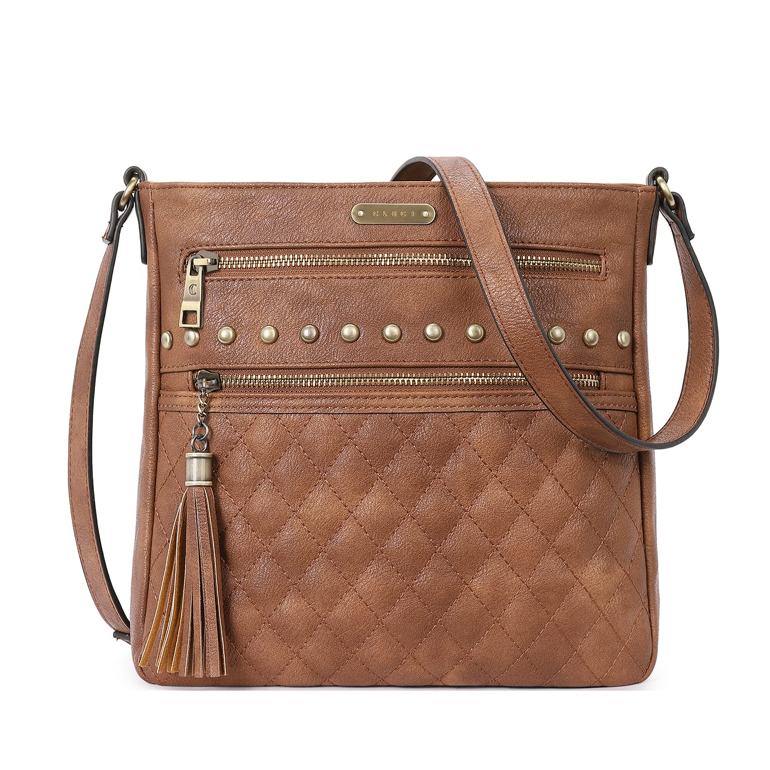 CLUCI Backpack Purse for Women Fashion Leather Crossbody Bags Purses for Women, Leather Messenger Tassel Bag