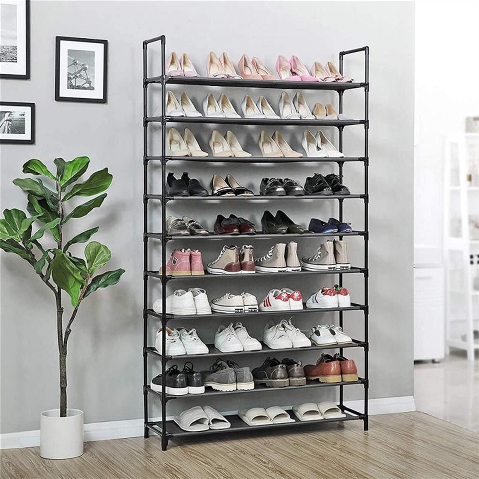 Shoe Rack 10 Tiers Shoe Organizer Shelf Shoe Cabinet Saving Space Entryway Shoe Rack Storage Holder Home Dorm Shoe Rack Shoe Storage Cabinet