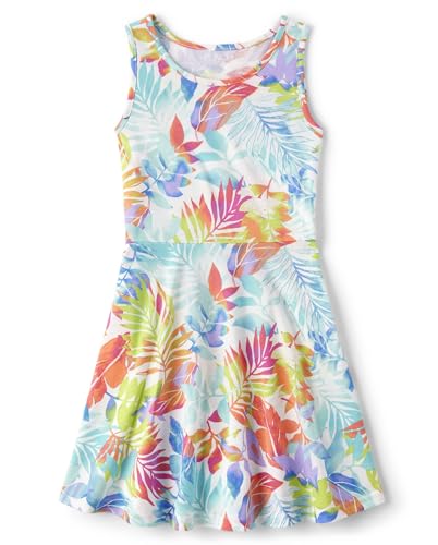 The Children's Place Girls Short Sleeve Fashion Skater Casual Dress, French Rose, 10-12 US
