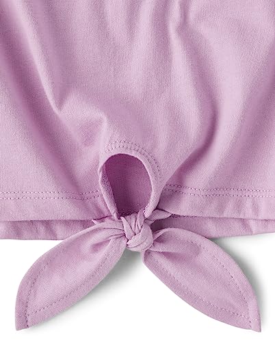The Children's Place,Long Sleeve Knit Tie Front Top,Lilac DUST,Medium (7/8)