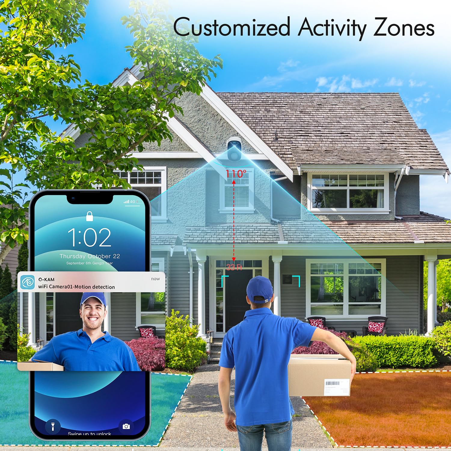 Menggood Security Cameras Wireless Outdoor (2 Pack), 2K Battery Powered Outdoor Camera AI Motion Detection, Spotlight Siren Alarm, Color Night Vision, 2-Way Audio, No Monthly Fee, Works with Alexa