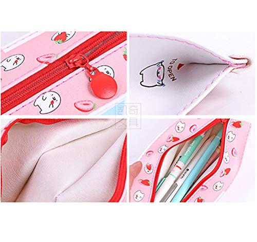 8 Colors,Large Capacity Cute Milk Carton Pencil Cases Box Cosmetic Bag with Zipper by Warmword (Pink)