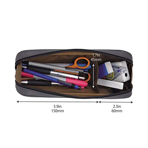 LIHITLAB Pen Case, 9.4 x 1.8 x 3 inches, Black (A7552-24)