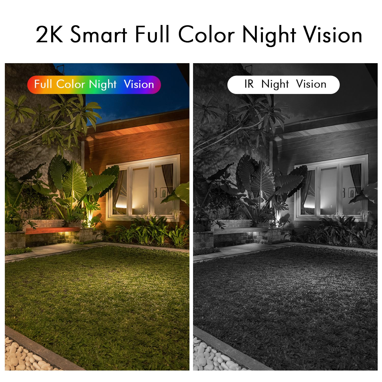 Menggood Security Cameras Wireless Outdoor (2 Pack), 2K Battery Powered Outdoor Camera AI Motion Detection, Spotlight Siren Alarm, Color Night Vision, 2-Way Audio, No Monthly Fee, Works with Alexa