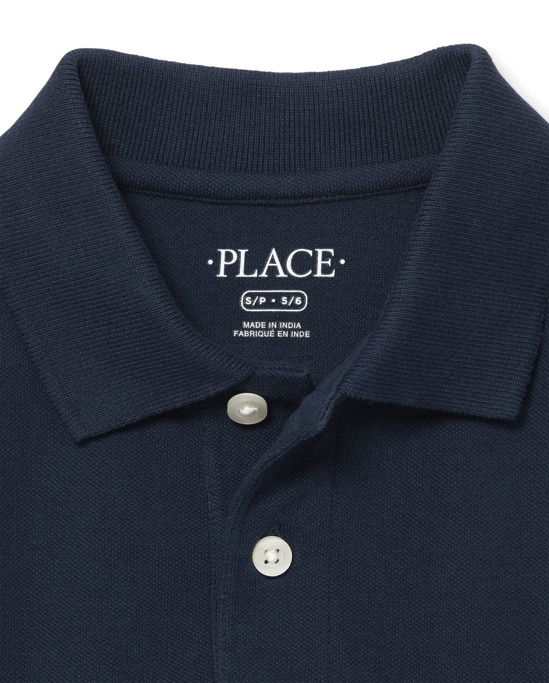 The Children's Place boys Long Sleeve Pique Polo, Brook/Nautico/White, Medium
