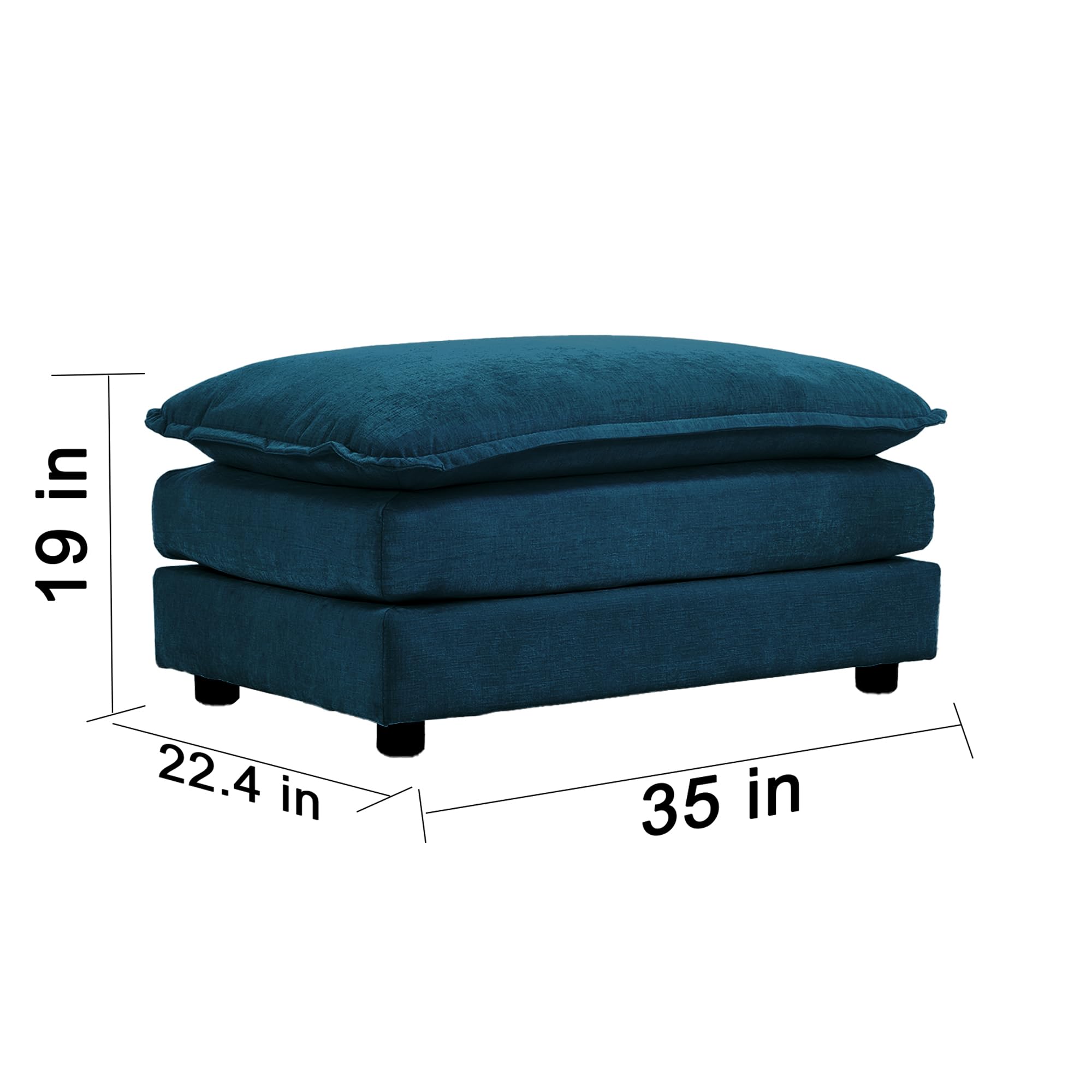 Gooamz 111.5" Oversized U Shaped Sofa, Modern Free Combination Modular Sectional Sofa Couch with 2 Ottomans, 3 Seater Couch with 3 Toss Pillows and 2 Arm Pillows for Living Room, Apartment, Blue