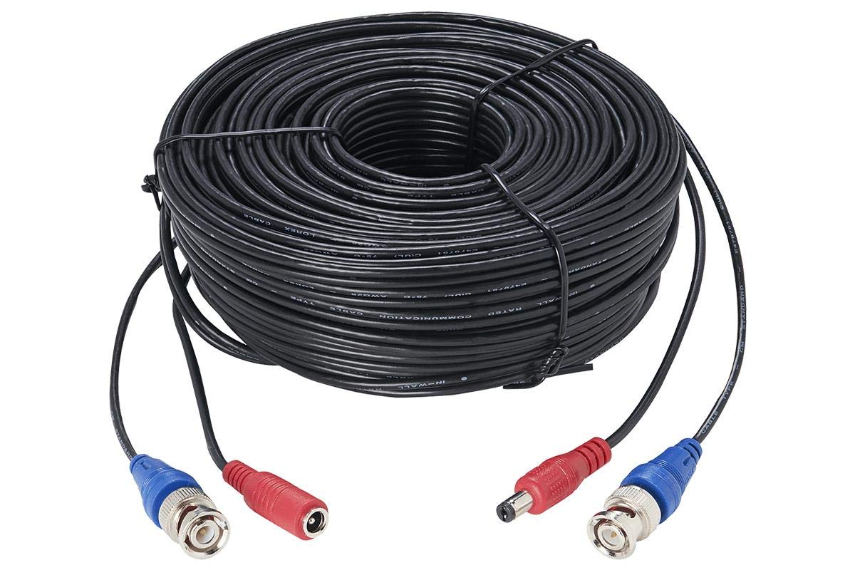 Lorex CB60UB4K 60ft (18m) Premium 4K RG59/Power Siamese Accessory Cable for Analog HD (CVI/TVI/AHD/MPX) or Analog (CVBS) Security Camera, 2 Pack