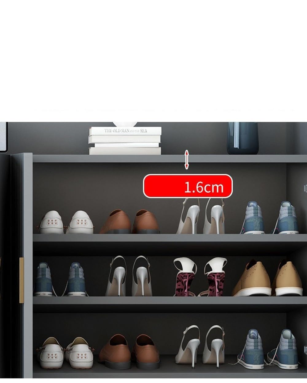 Shoe Organizer Cabinet,Shoe Holder,Shoe Rack for Front Door Entrance,Shoe Rack Shelf,Shoe Cabinet,for Living Room Entrance Hallway (60A)