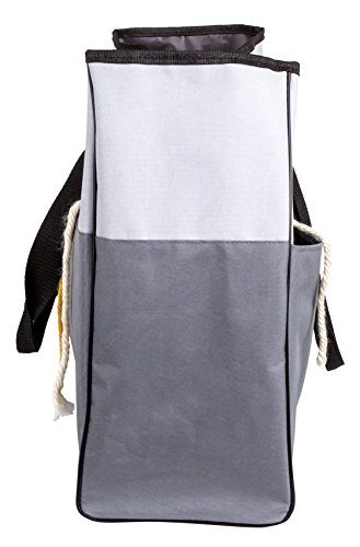 ArtBin 6821AG Yarn Tote, Portable Knitting & Crochet Storage Bag with Lift-Out Yarn Organizer, [1] Poly Canvas Tote Bag, Gray & Black