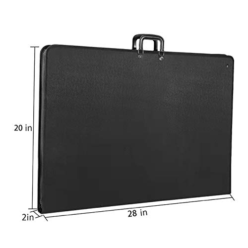 1st Place Products Professional Art Portfolio Case - 20 x 28 Inches - Light Weight & Durable - Shoulder Strap & Handle Options - Three Inside Pockets - Water Resistant - Documents Posters Monitors