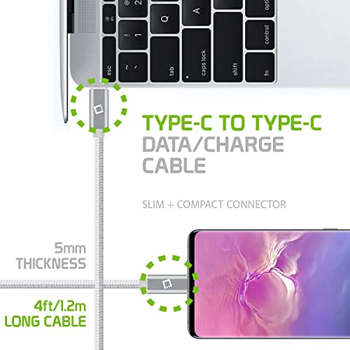 Dual USB-C/PD 60W Fast Charging Cord Compatible with Realme Blade V20 Plus 5Gbps Data Transfer for Power Delivery Hi Capacity Charging (Black)