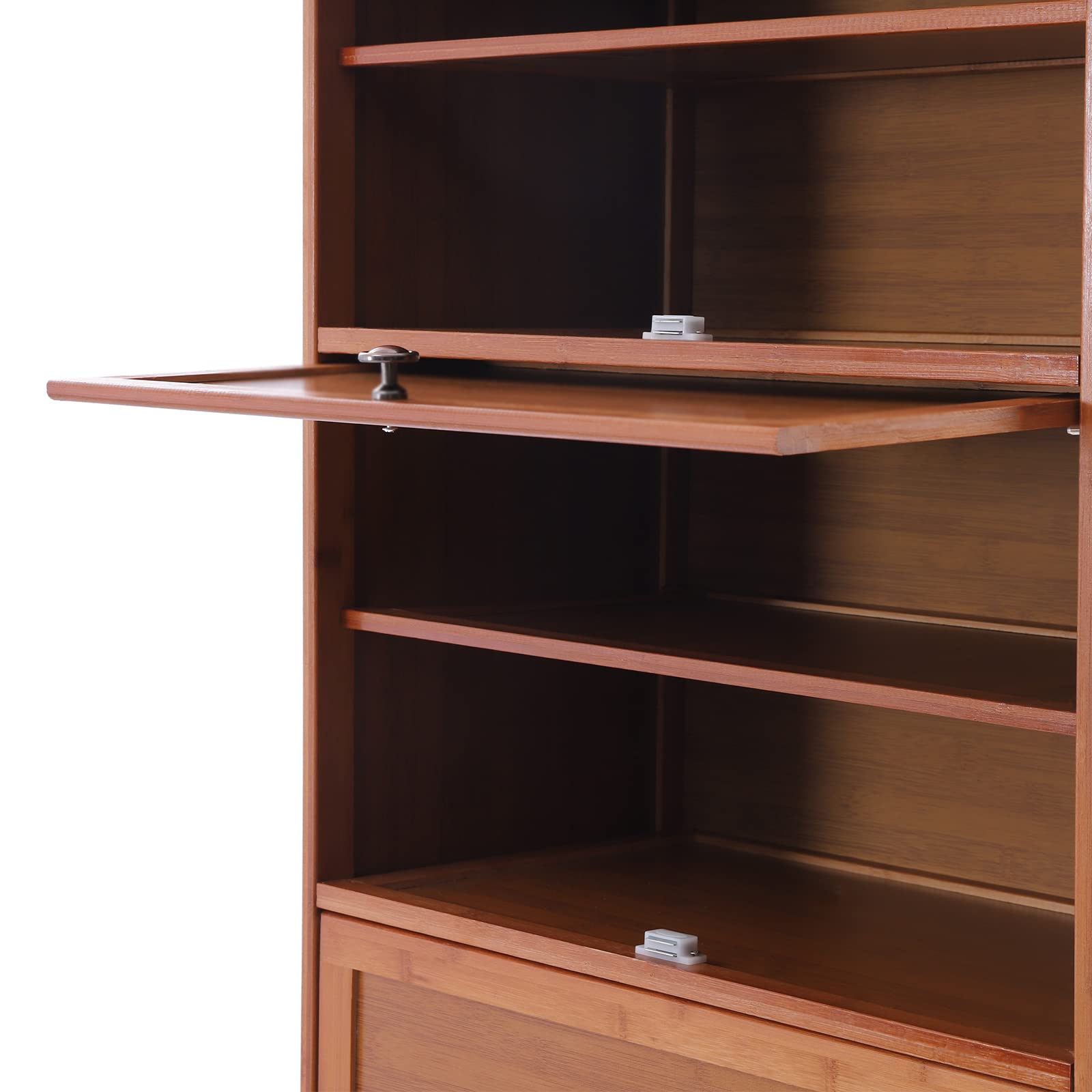 DreamRcoach 10 Tier Shoe Storage Cabinet, Bamboo Shoes Shelf Rack, Entryway Shoe Organizer Cabinet, Freestanding Shoe Rack for Entryway Office Living Room, Brown