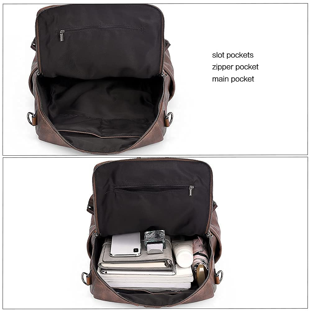 CLUCI Women Backpack Purse Leather Bundles with Small Crossbody Bag for Women Cellphone Shoulder