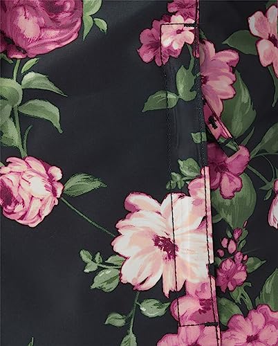 The Children's Place,Heavy 3 in 1 Winter Jacket, Wind-Resistant Water-Resistant Shell, Fleece Inner,Kelly Floral_Black | LOTUS FLOWER,Large (10/12)