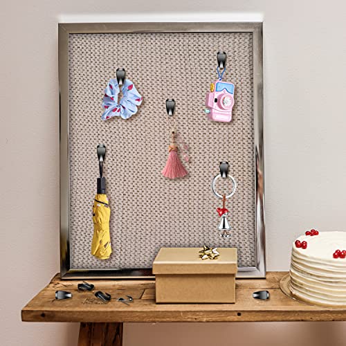 AIEX 10pcs Cubicle Hooks for Fabric Walls, Metal Push Pin Hooks Office Shelf Accessories Hanging Supplies Coat Clips Hanger Nails for Picture Clock Photo Frame Keychain (Black)