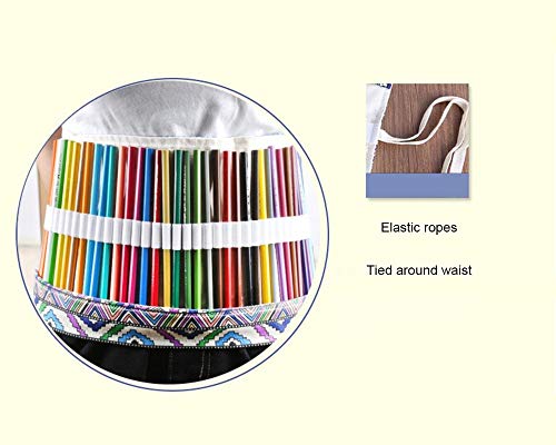 DZHJKIO Handmade Canvas Pencil Roll Wrap 36/48/72 Holes, Multiuse Roll Up Pencil Case Large Capacity Pen Curtain for Coloring Pencil Holder Organizer (72-Slots, Grey)