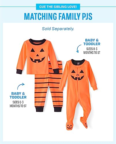 The Children's Place,and Toddler, Halloween Pumpkin Pajamas, Cotton,SUN GLOW,3T